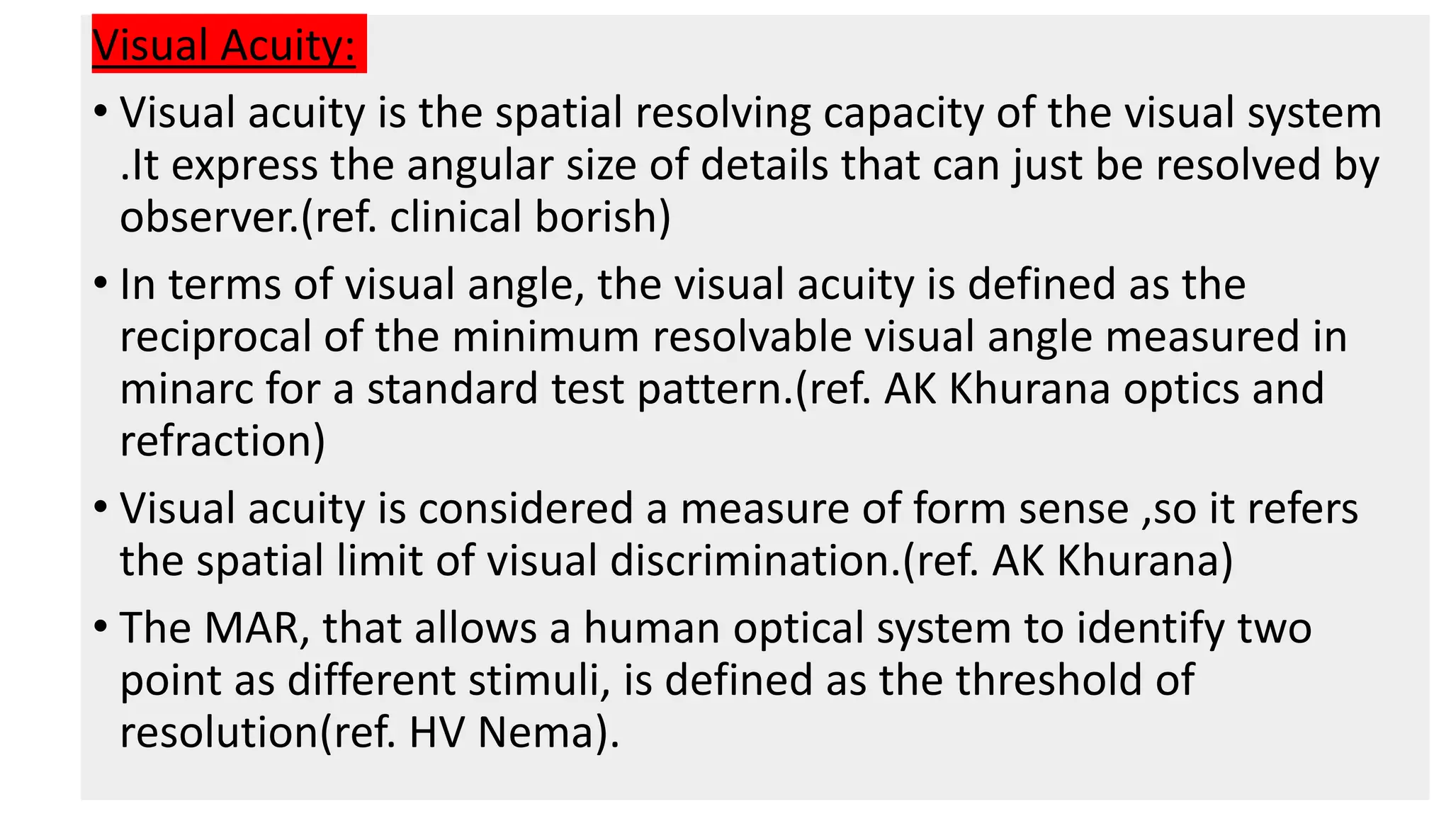 Visual acuity | PPTX