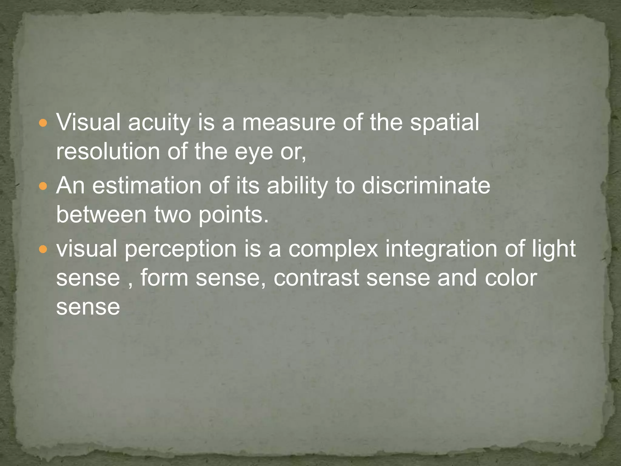 Visual acuity | PPTX | Eye and Vision Conditions | Diseases and Conditions