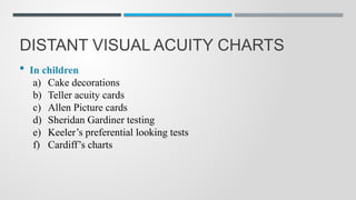 Distant Visual acuity and Snellen chart Overview | PPTX | Eye and ...