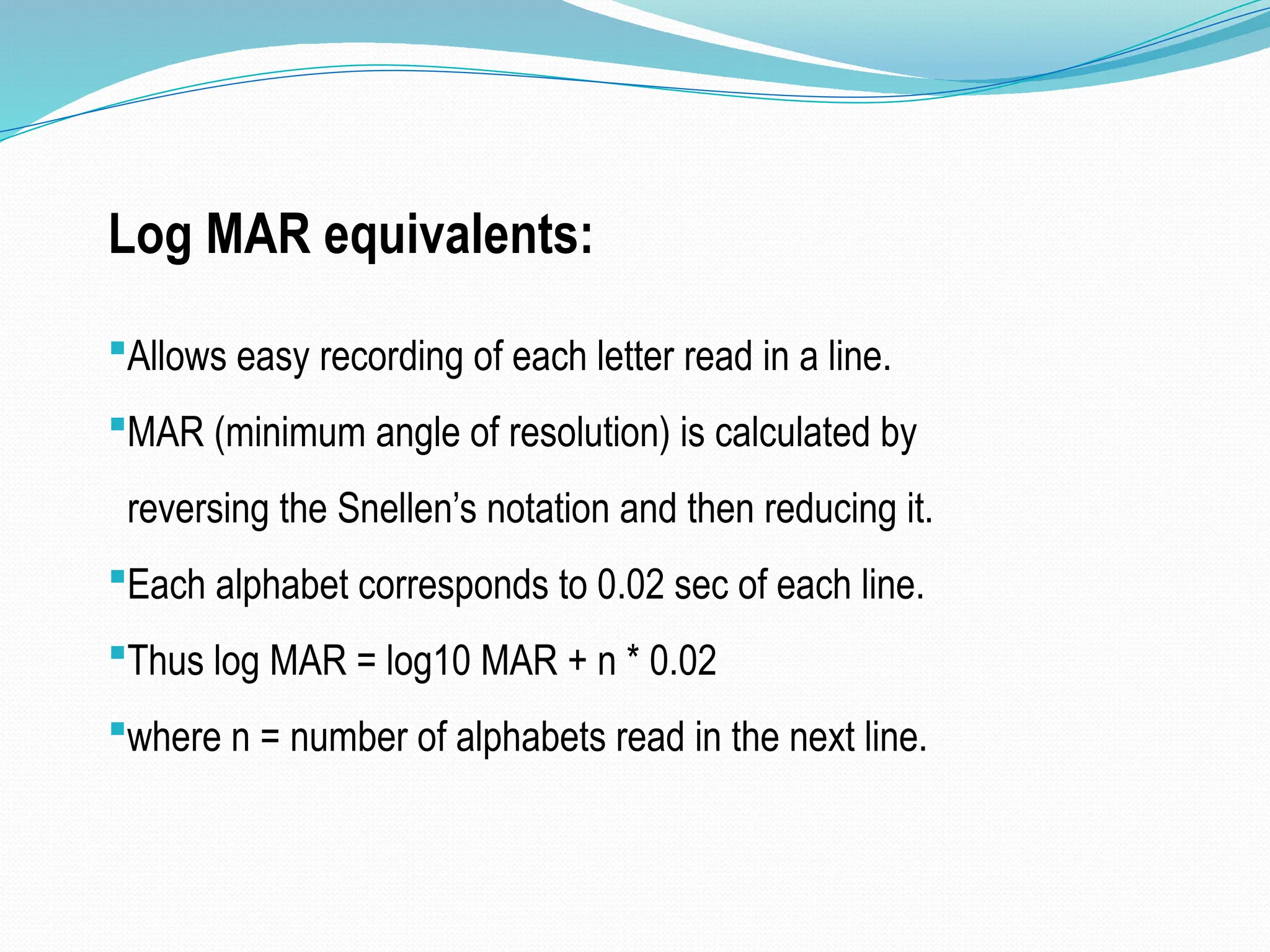 visual acuity - how to perform various visual acuity tests | PPTX