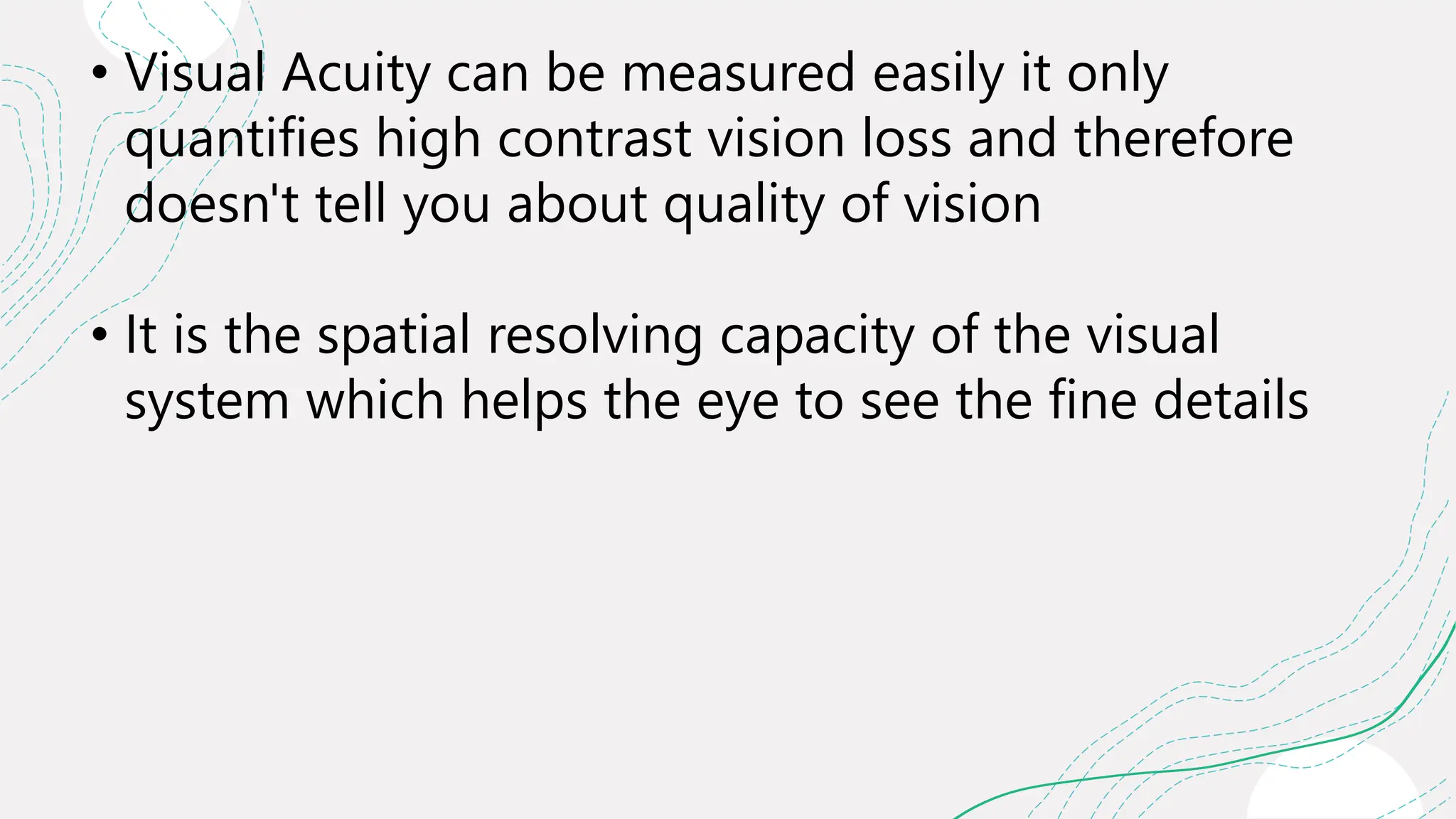 VISUAL ACUITY , Basics of vision assessment | PPTX