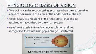 VISUAL ACUITY , Basics of vision assessment | PPTX