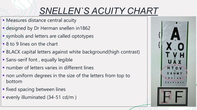 VISUAL ACUITY , Basics of vision assessment | PPTX | Eye and Vision ...
