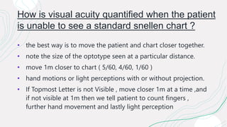 VISUAL ACUITY , Basics of vision assessment | PPTX
