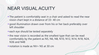 VISUAL ACUITY , Basics of vision assessment | PPTX