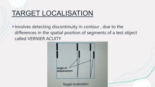 VISUAL ACUITY , Basics of vision assessment | PPTX
