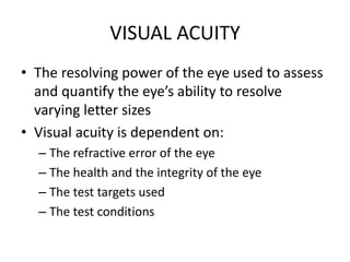 Visual Acuity .pptx | Eye and Vision Conditions | Diseases and Conditions
