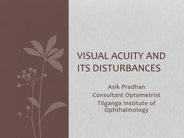 Visual acuity and its disturbances (asik) | PPT