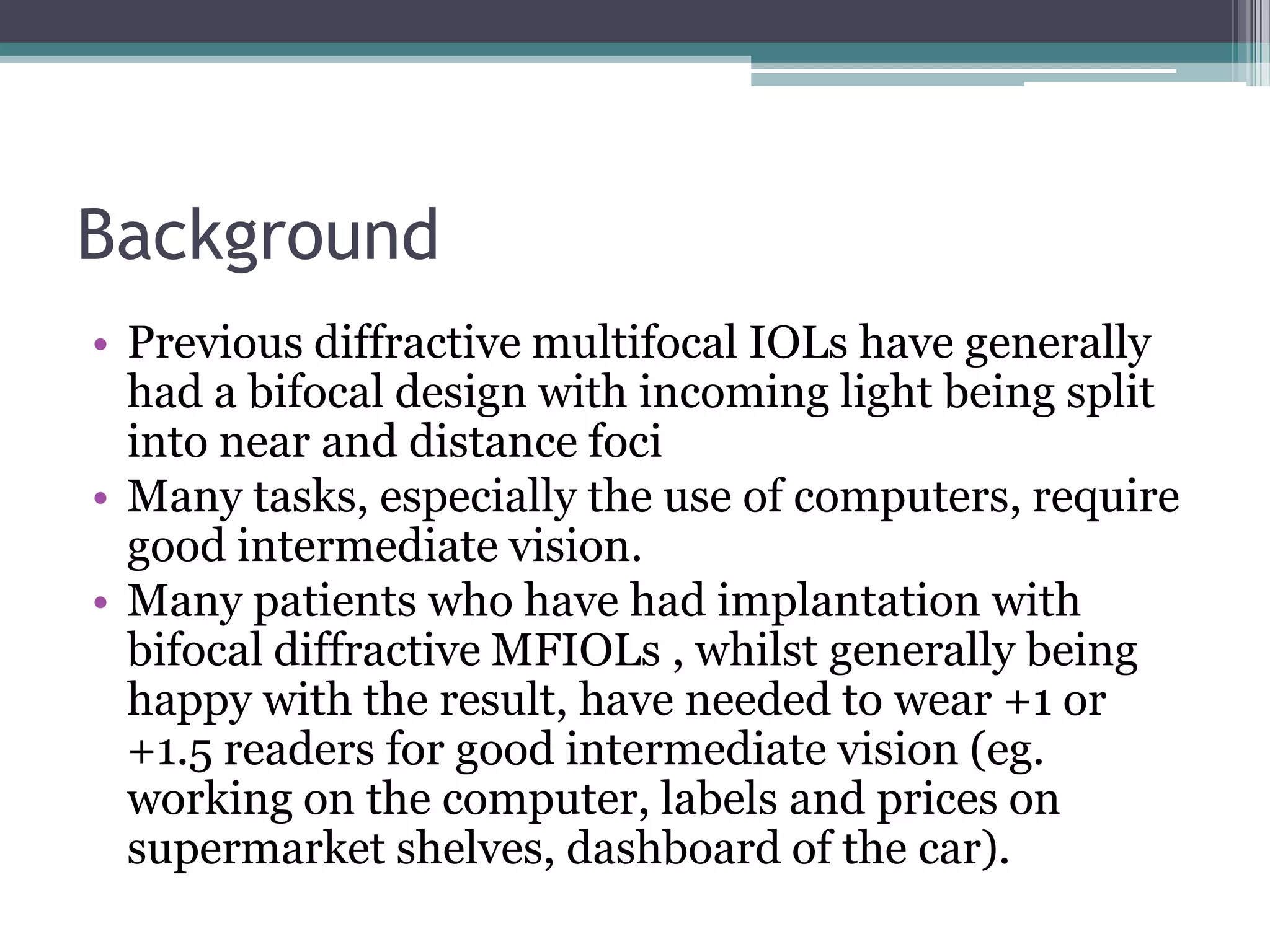Visual acuity and patient satisfaction results with a new trifocal ...