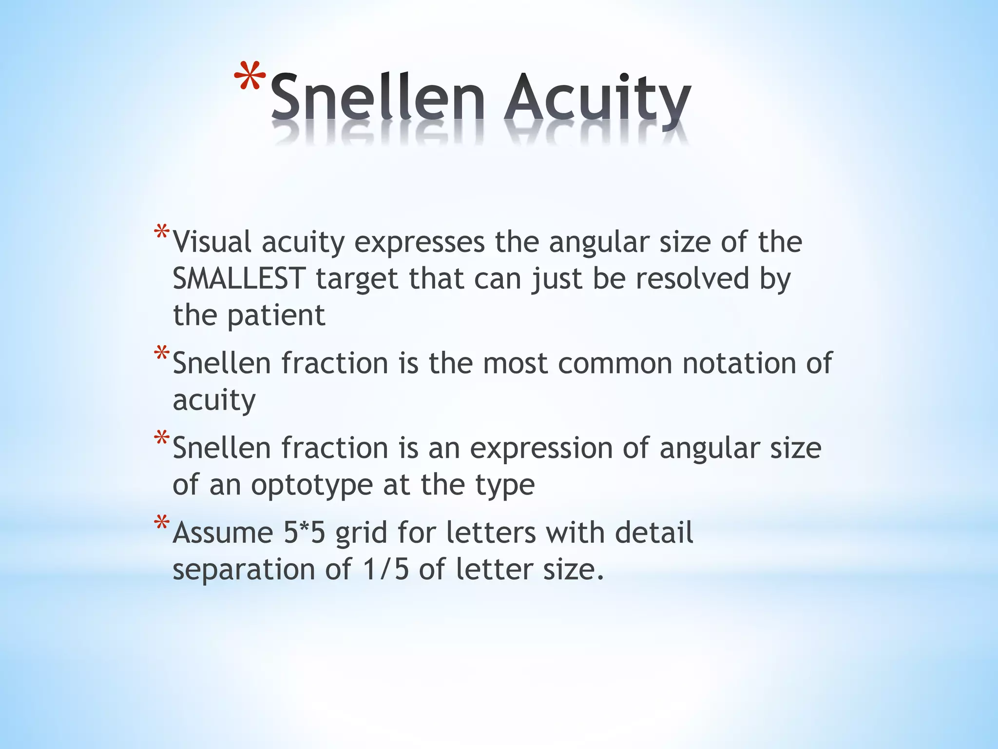Visual acuity charts | PPTX