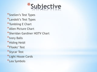 Visual acuity charts | PPTX