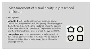 visual acuity estimation in children in Optometry | PPT