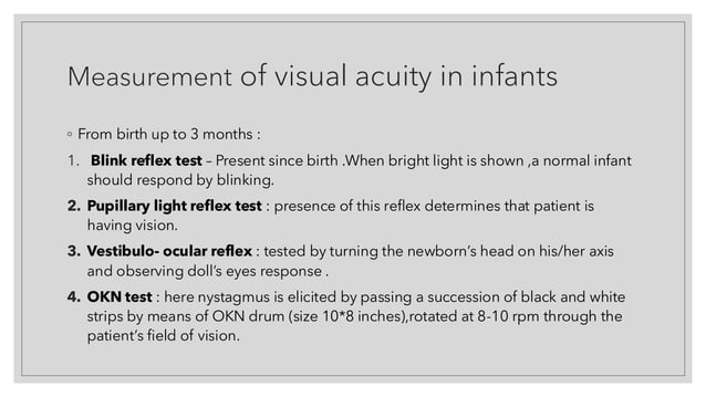 visual acuity estimation in children in Optometry | PPT