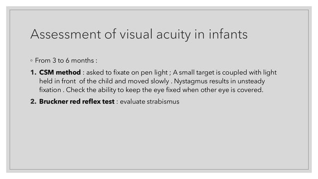 visual acuity estimation in children in Optometry | PPT