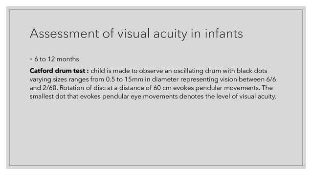 visual acuity estimation in children in Optometry | PPT