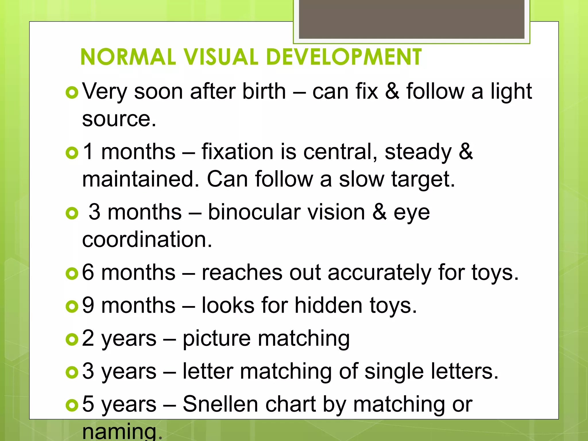 Visual acuity in infants | PPTX