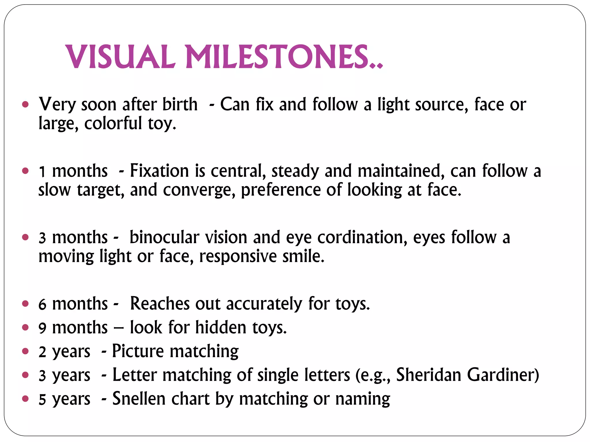 Visual acuity in infants | PPTX