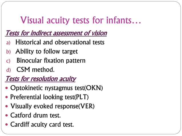 Visual acuity in infants | PPTX