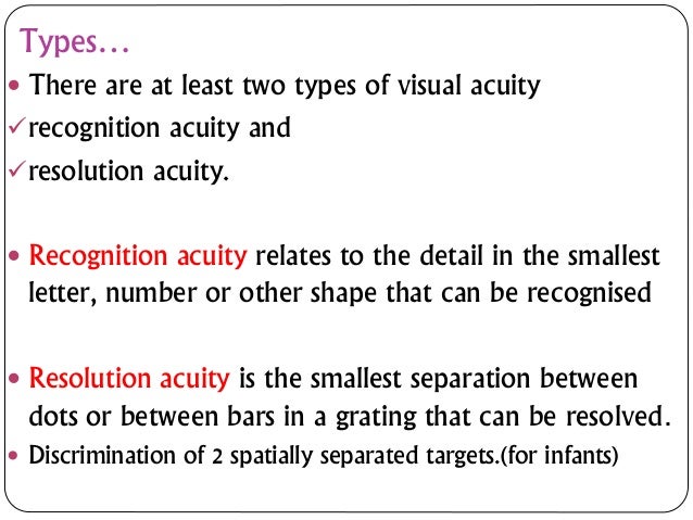 Visual Acuity In Infants Visual Acuity In Infants