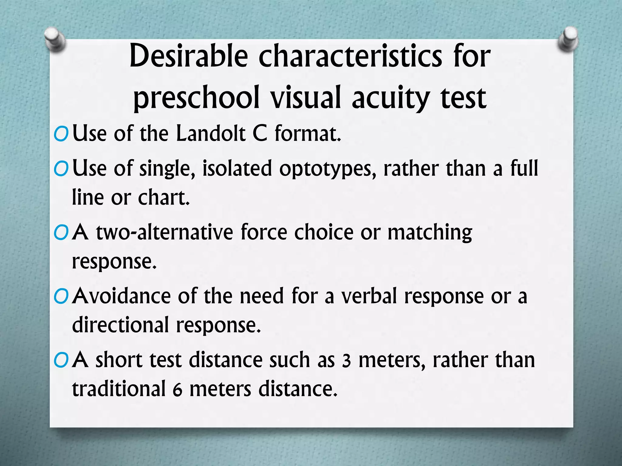 Visual acuity in preschool children | PPTX