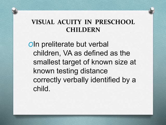 Visual acuity in preschool children | PPTX | Daycare and Pre-School ...