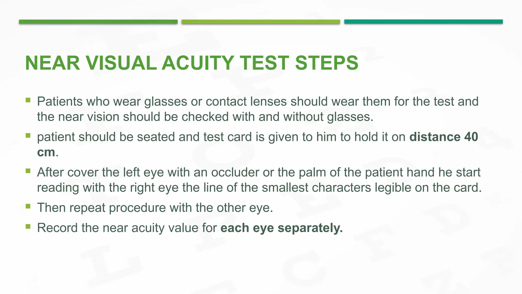 visual acuity : Near, pinhole and color vision | PPT