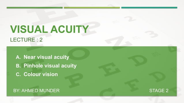 visual acuity : Near, pinhole and color vision | PPTX | Eye and Vision ...