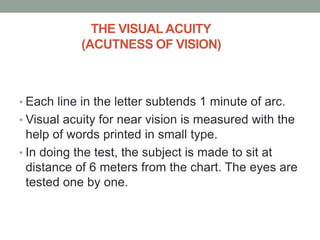 Visual acuity, lens and fundus oculi | PPT