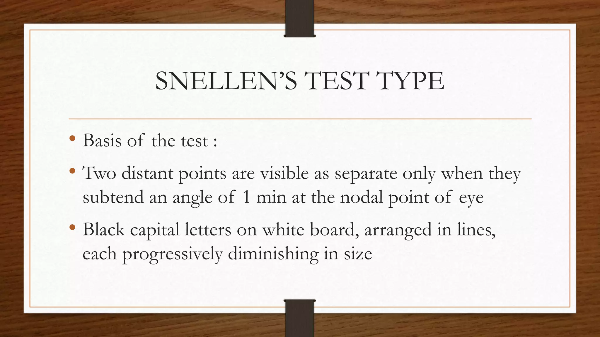 Visual acuity measurement | PPTX