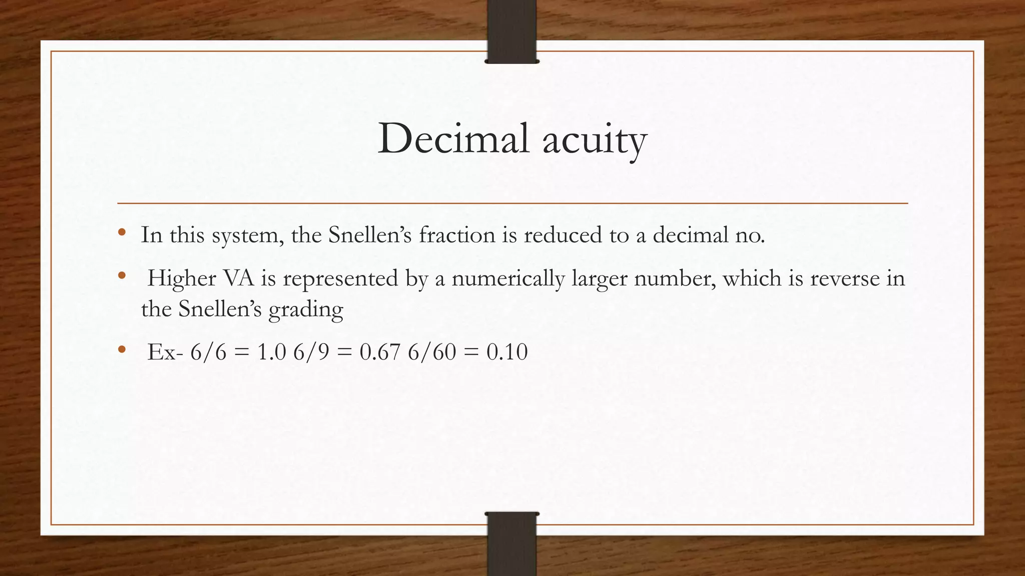 Visual acuity measurement | PPTX