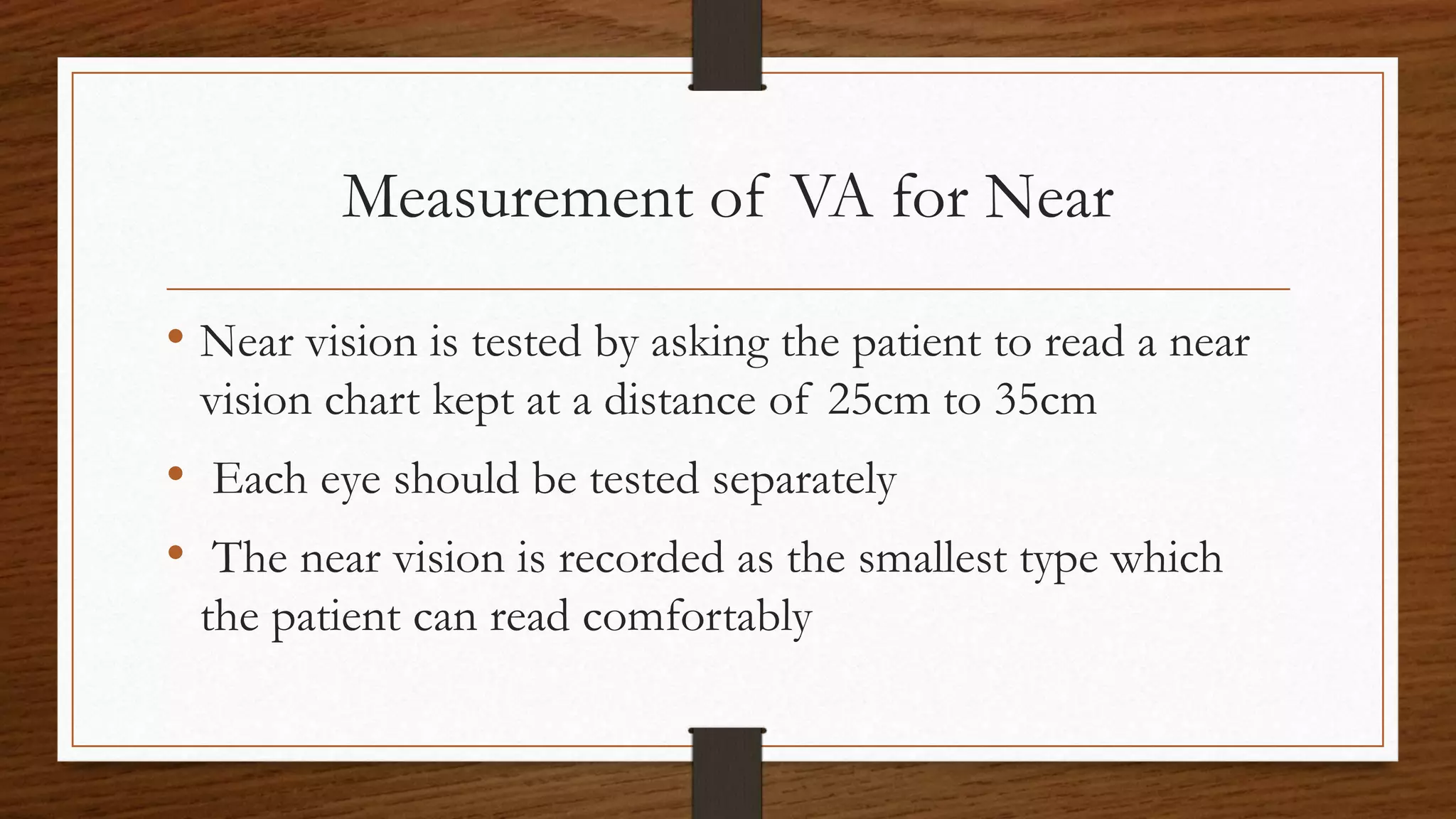 Visual acuity measurement | PPTX