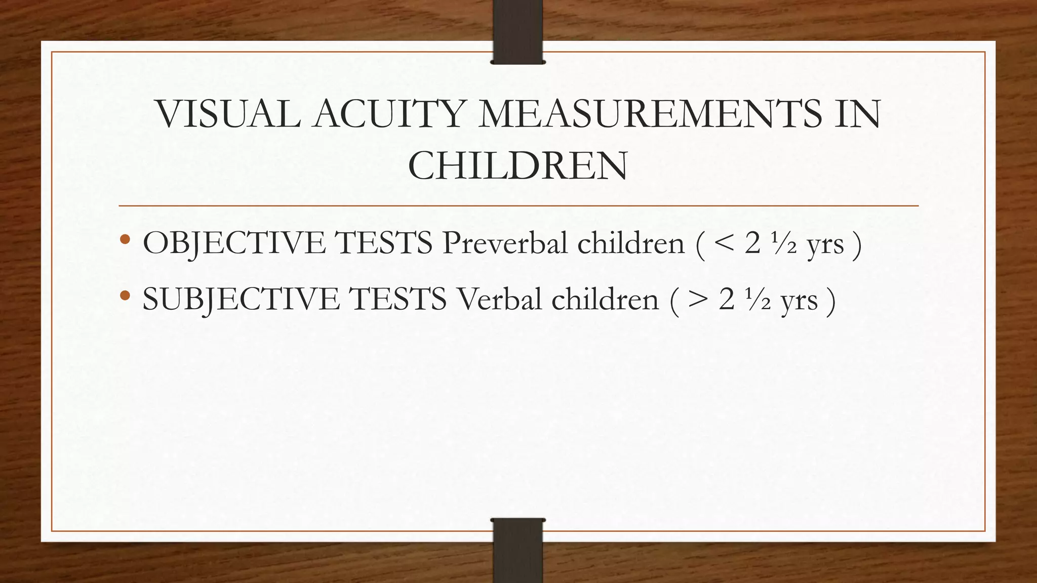 Visual acuity measurement | PPTX