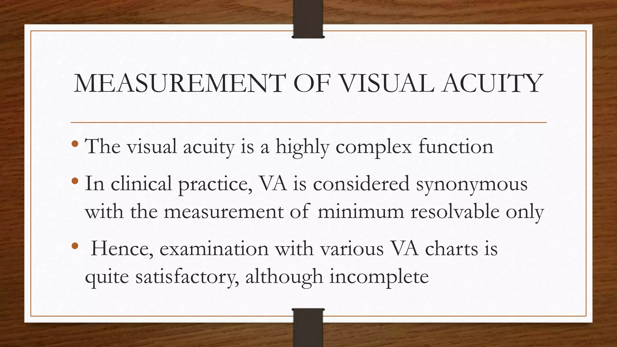 Visual acuity measurement | PPTX
