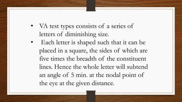 Visual acuity measurement | PPTX