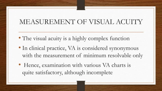 Visual acuity measurement | PPTX