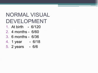 Visual acuity measurement in children | PPTX