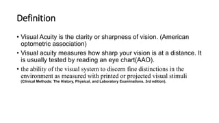 Visual Acuity and Its Importance in life | PPTX | Eye and Vision ...