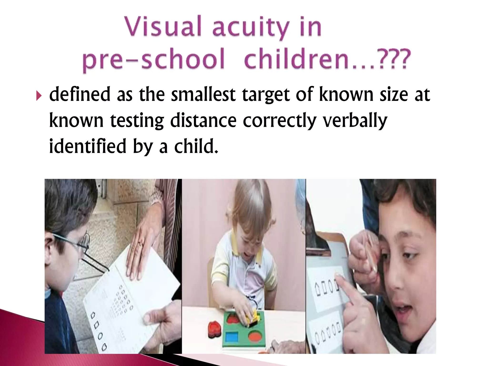 Visual acuity for pre school children @adi | PPT