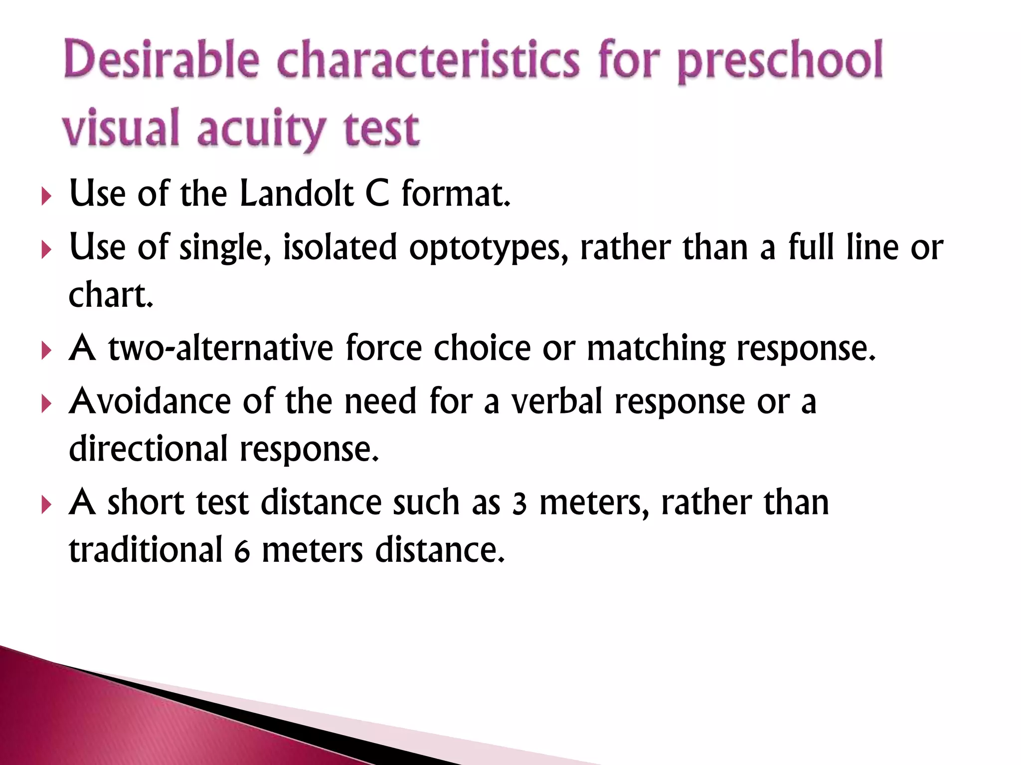 Visual acuity for pre school children @adi | PPT