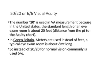 Visual acuity in short for students Snellen chart | PPTX