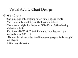 Visual acuity in short for students Snellen chart | PPTX