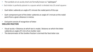 Visual acuity testing | PPTX