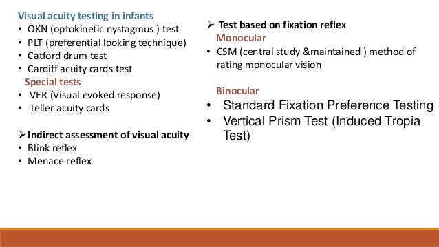 Visual acuity testing