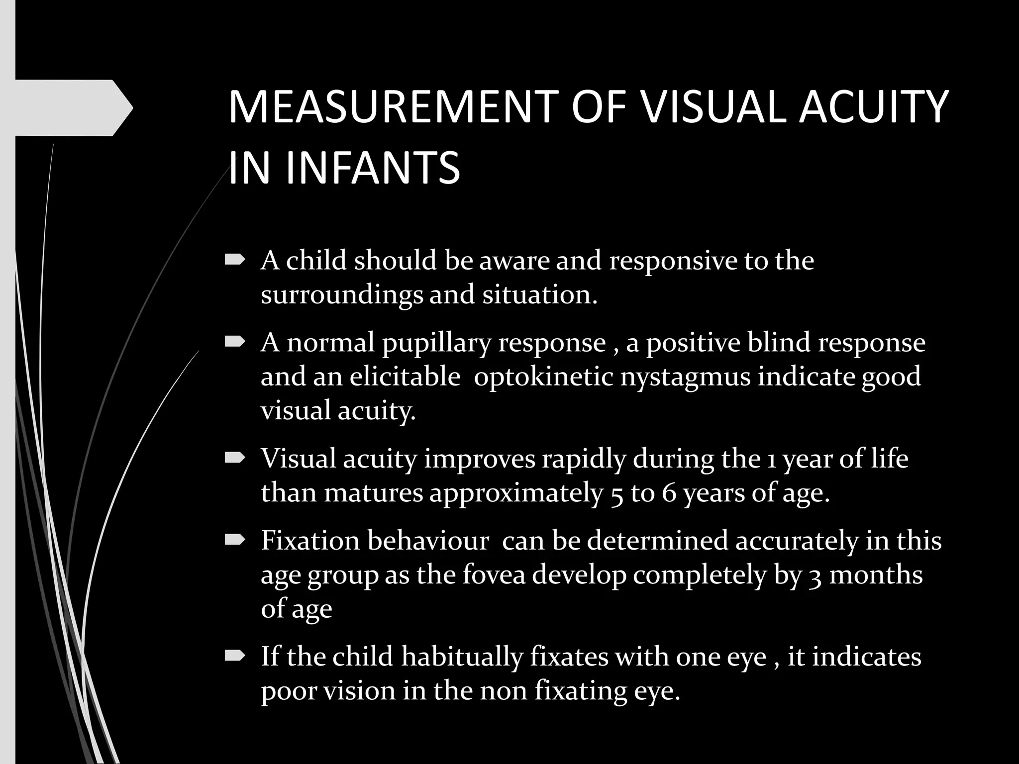Visual acuity test in infants | PPTX