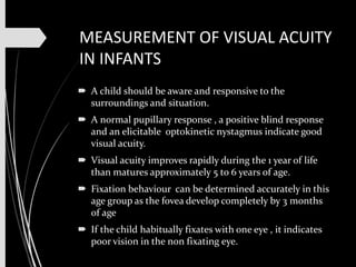 Visual acuity test in infants | PPTX