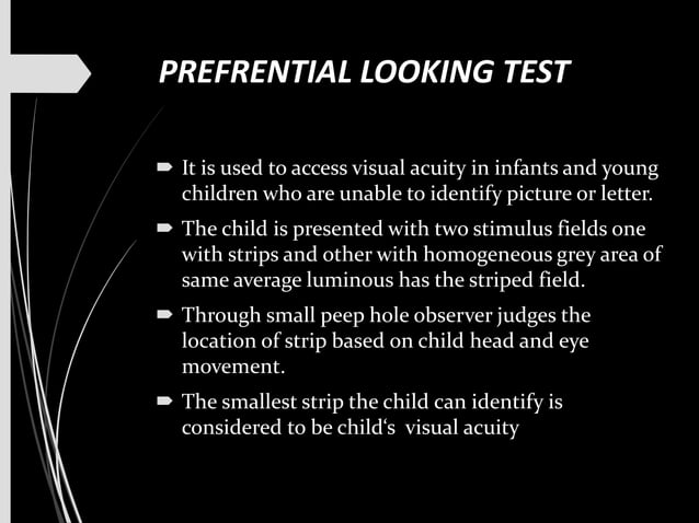 Visual acuity test in infants | PPT