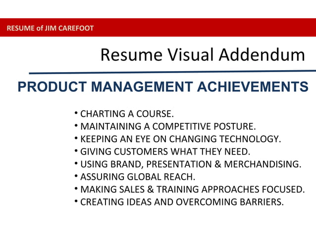 Visual Addendum to My Resume | PPT