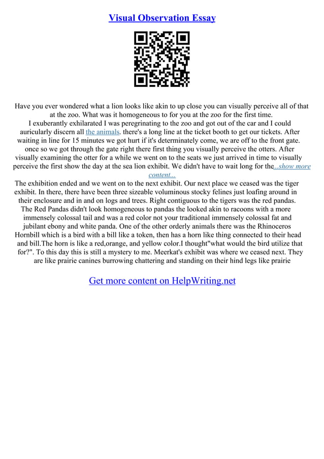 Visual Analysis Essay Examples | PDF | Painting | Arts and Crafts