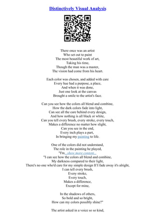 Visual Analysis Essay Examples | PDF | Painting | Arts and Crafts