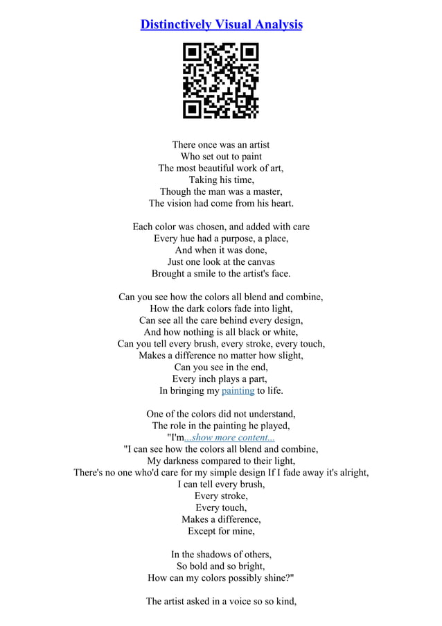 Visual Analysis Essay Examples | PDF | Painting | Arts and Crafts